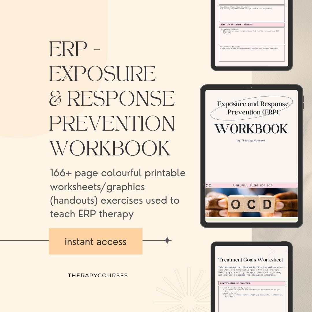 ERP Therapy Workbook: Exposure & Response Prevention, OCD, Anxiety (PDF ...