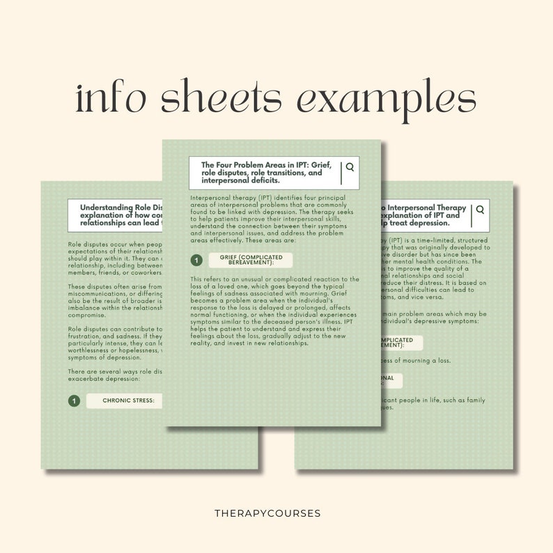 Interpersonal Therapy Worksheets Techniques - IPT Worksheets, Greif ...