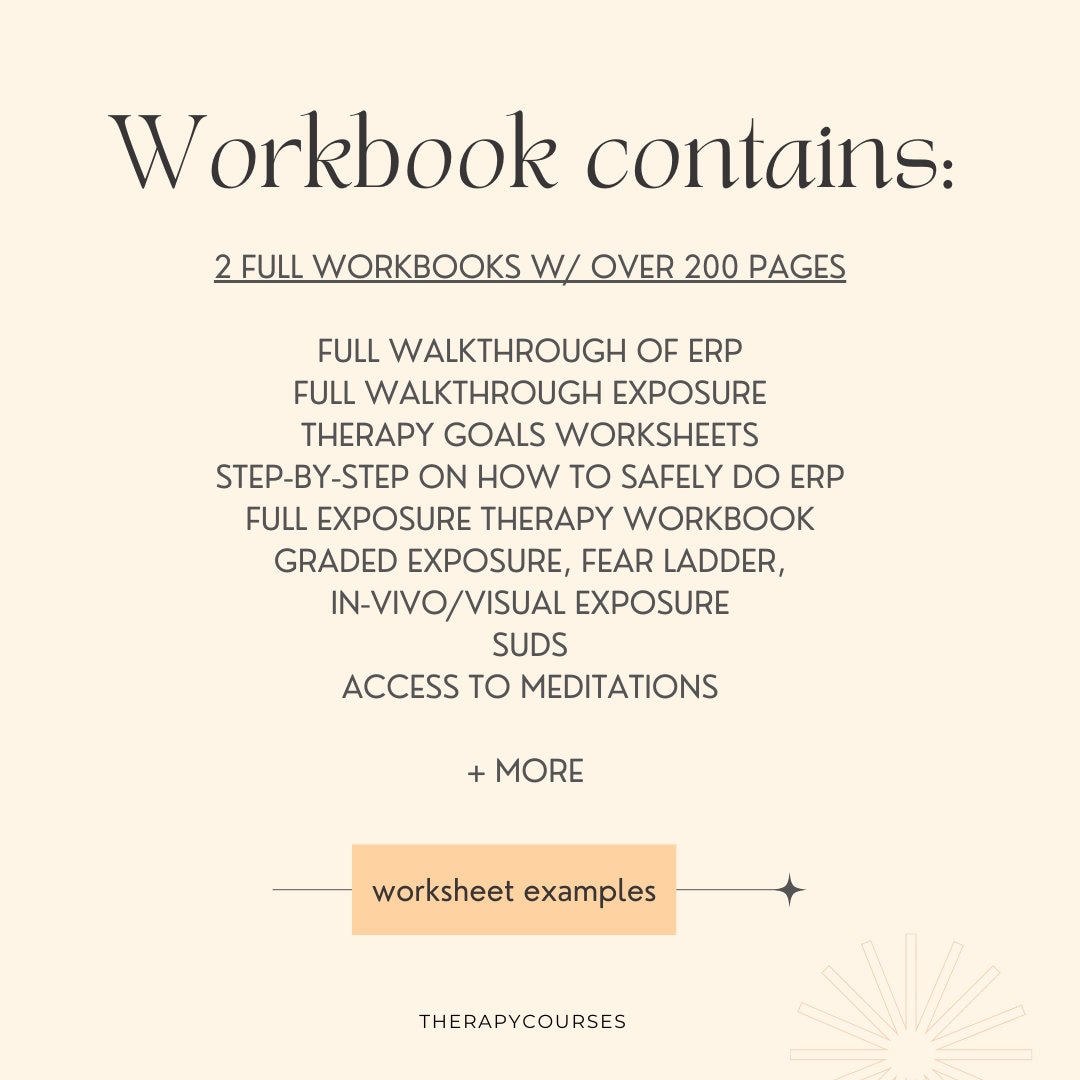 ERP Therapy Workbook: Exposure & Response Prevention, OCD, Anxiety (PDF ...