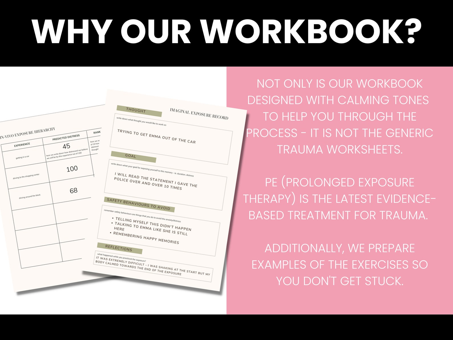 Exposure Therapy Worksheets PDF C-PTSD Anxiety Prolonged Exposure PE ...