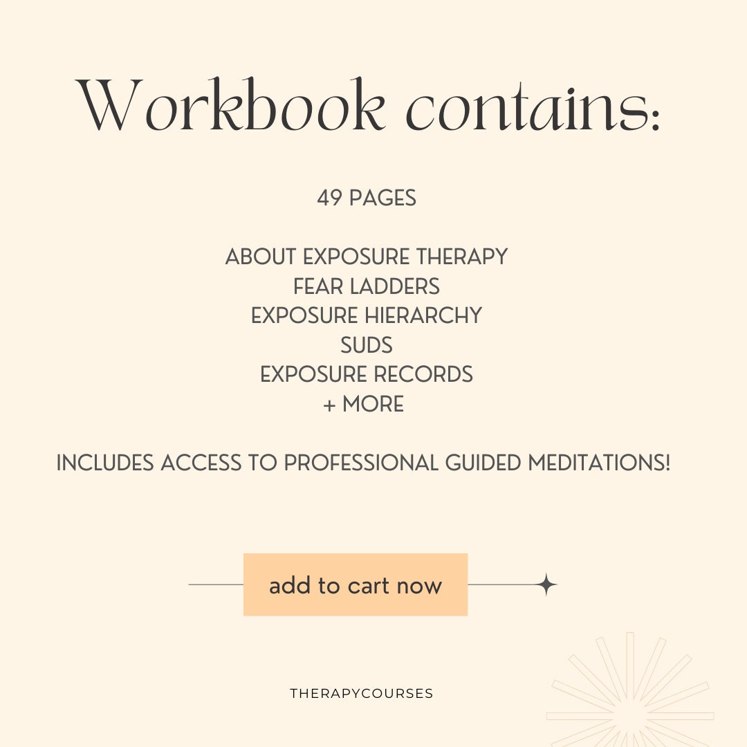 Exposure Therapy Worksheets PDF C PTSD, Anxiety, Ocd Exposure Workbook ...