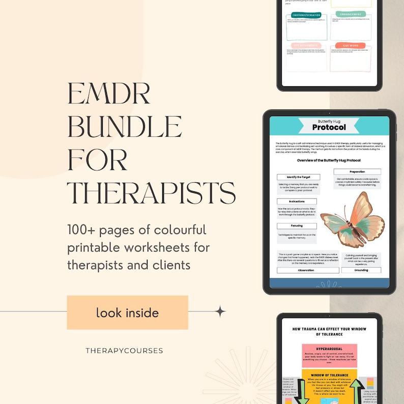 EMDR Worksheets Bundle: Therapist Scripts, History, Assessment, Window ...
