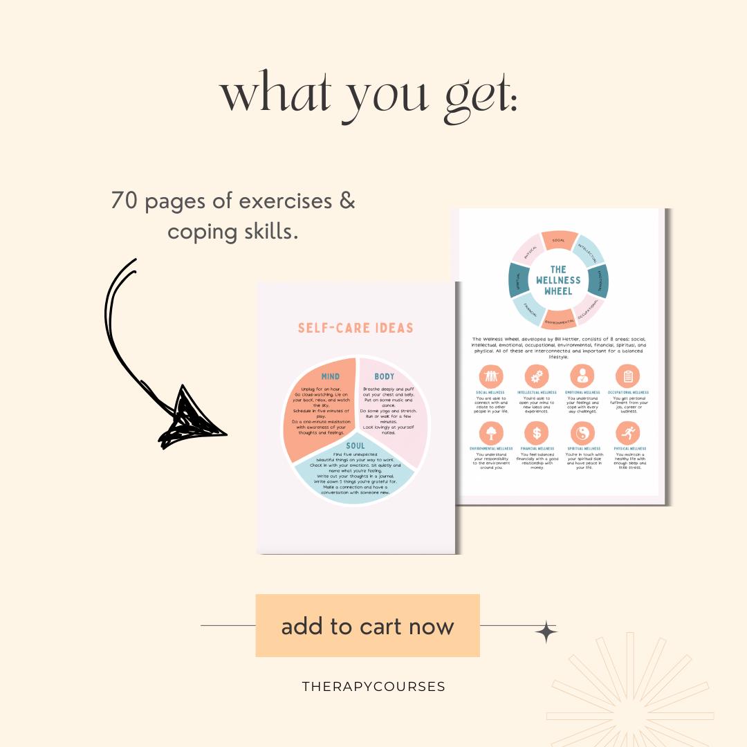 Coping Skills Worksheets for Anxiety - CBT Anxiety Worksheets, Teens & Adults, Anxiety Workbooks ...