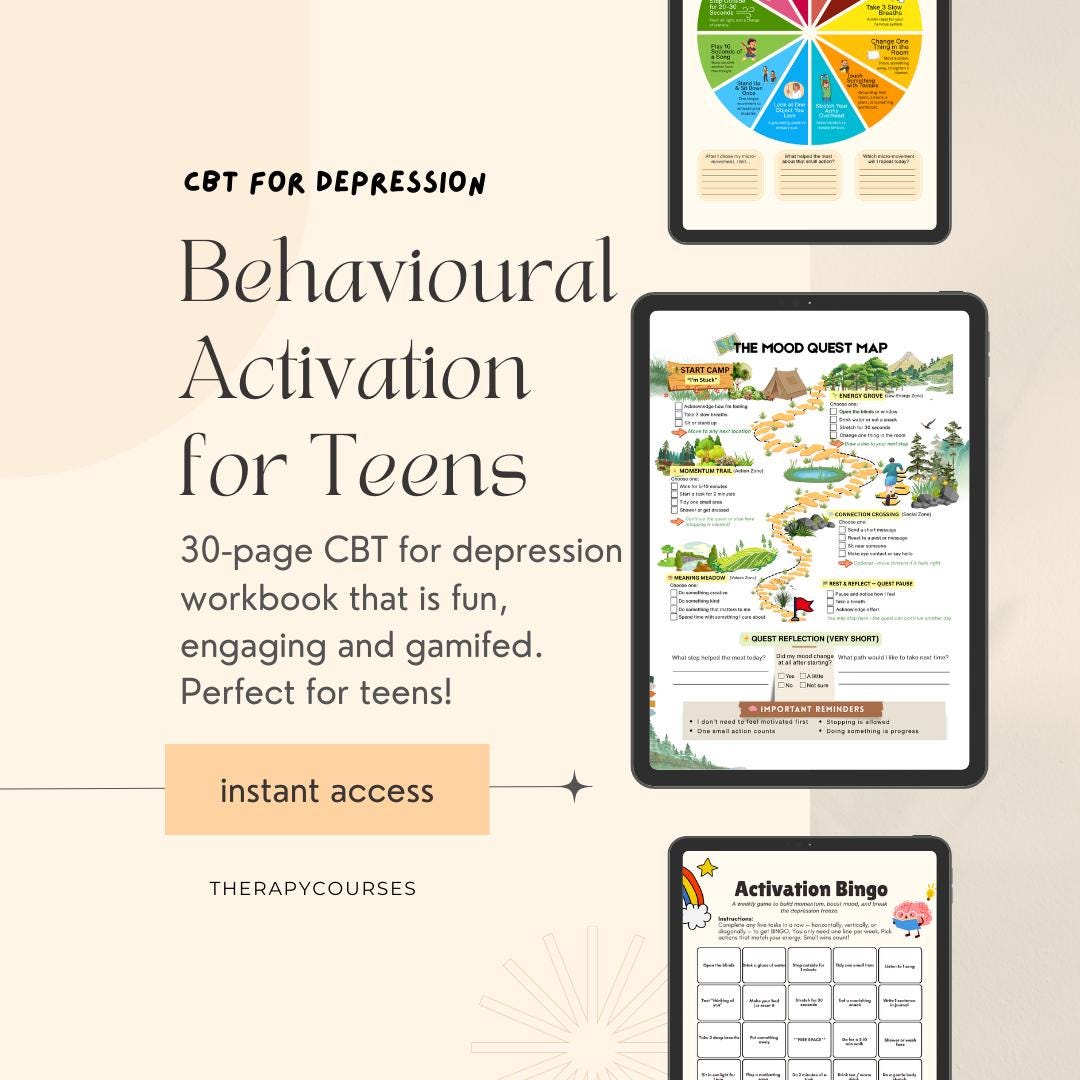Behavioral Activation Worksheets for Teens: Fun & Engaging Activities ...