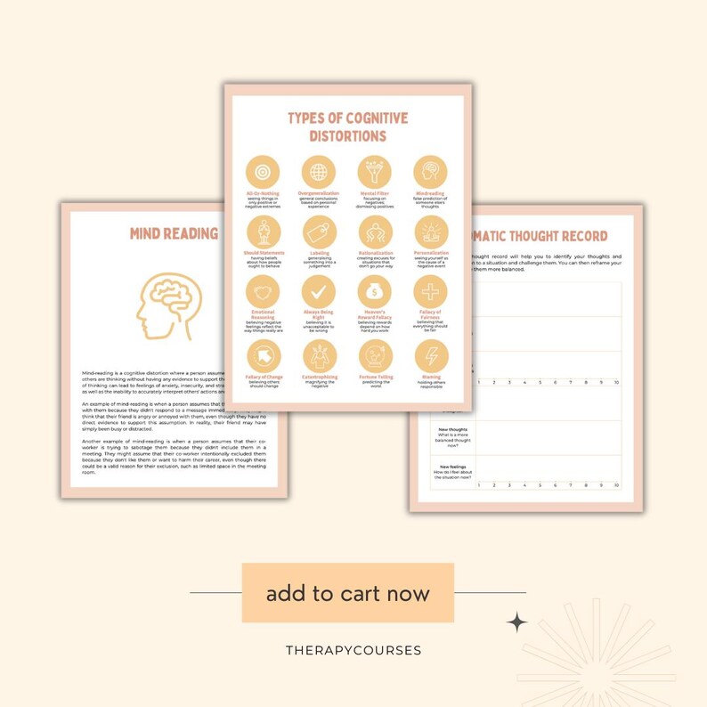 Cognitive Distortions Worksheets - 50-page Cognitive Distortions Pdf ...