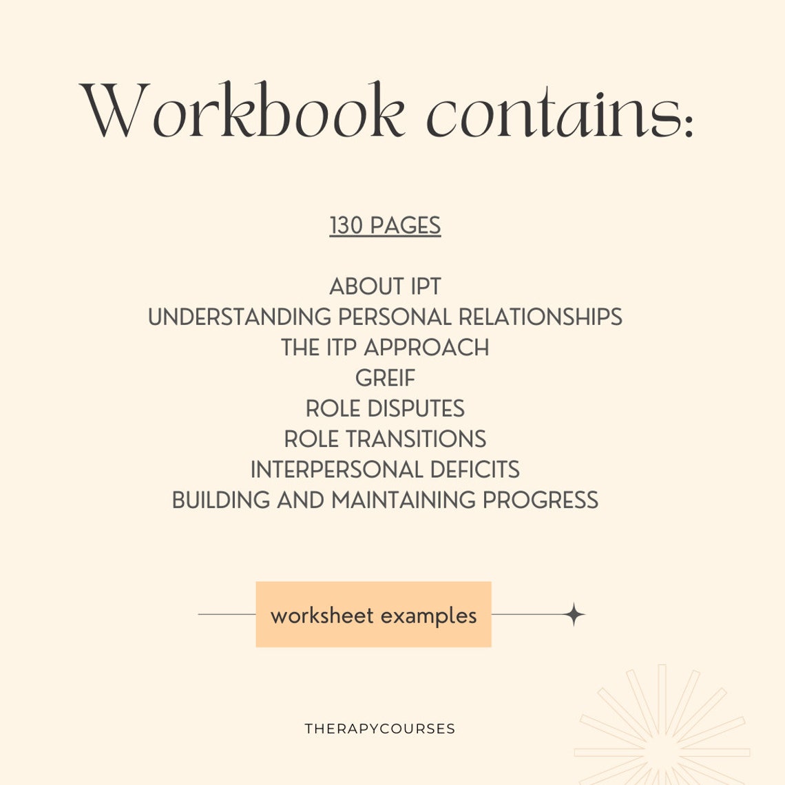 Interpersonal Therapy Worksheets Techniques - IPT Worksheets, Greif ...