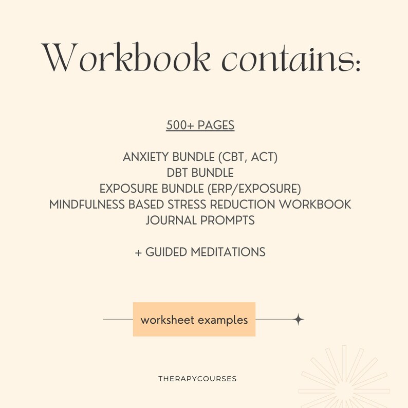 OCD Worksheets Bundle - Anxiety Workbook for OCD, Ocd Workbook Exposure ...