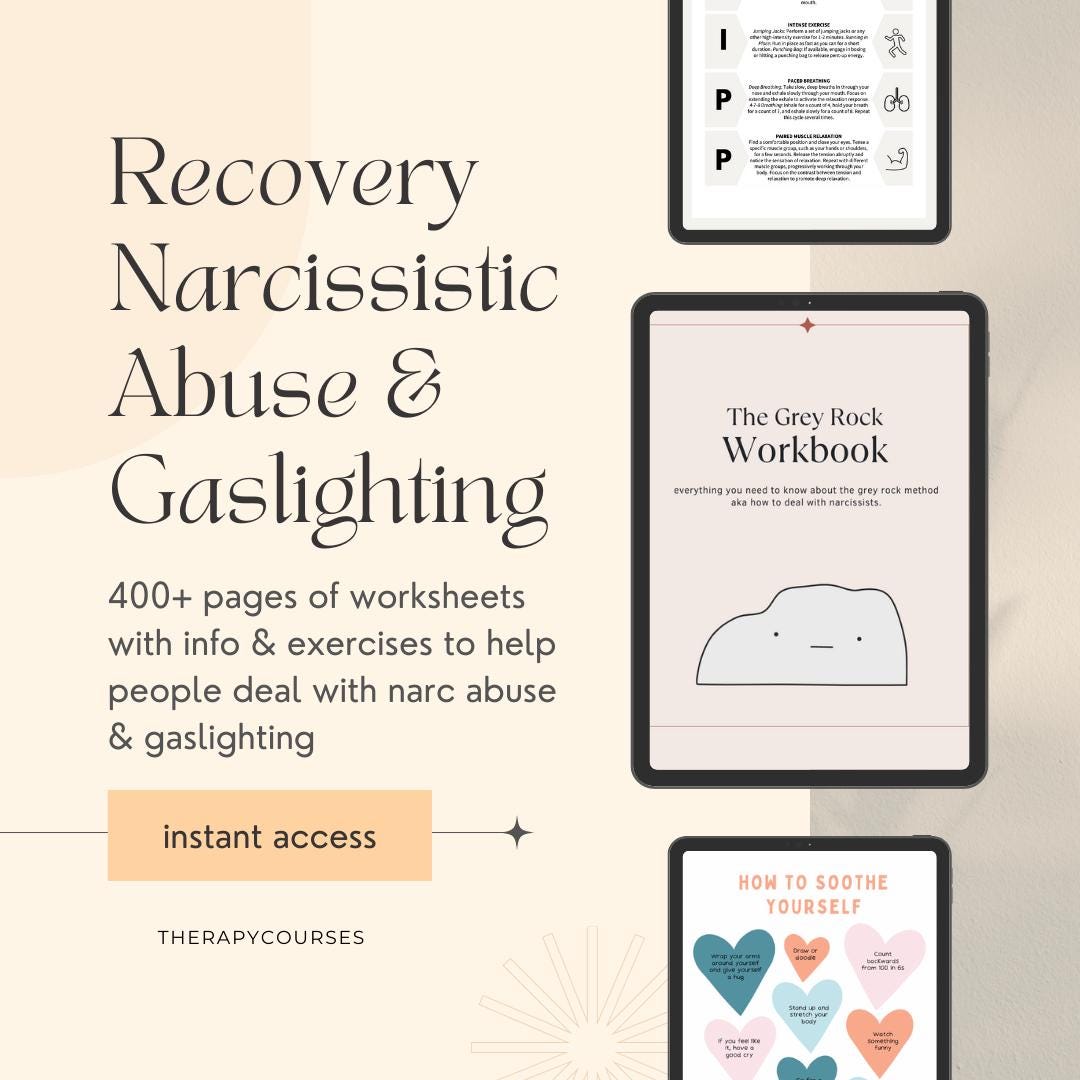 Recovery From Gaslighting and Narcissistic Abuse Worksheets Bundle - How to Rebuild After a ...