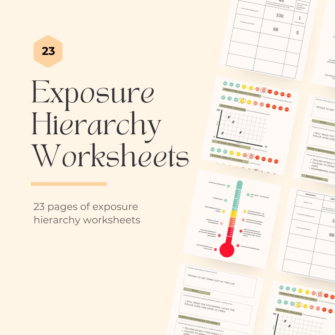 Exposure Hierarchy Worksheets: Anxiety & OCD Therapy (digital Download ...