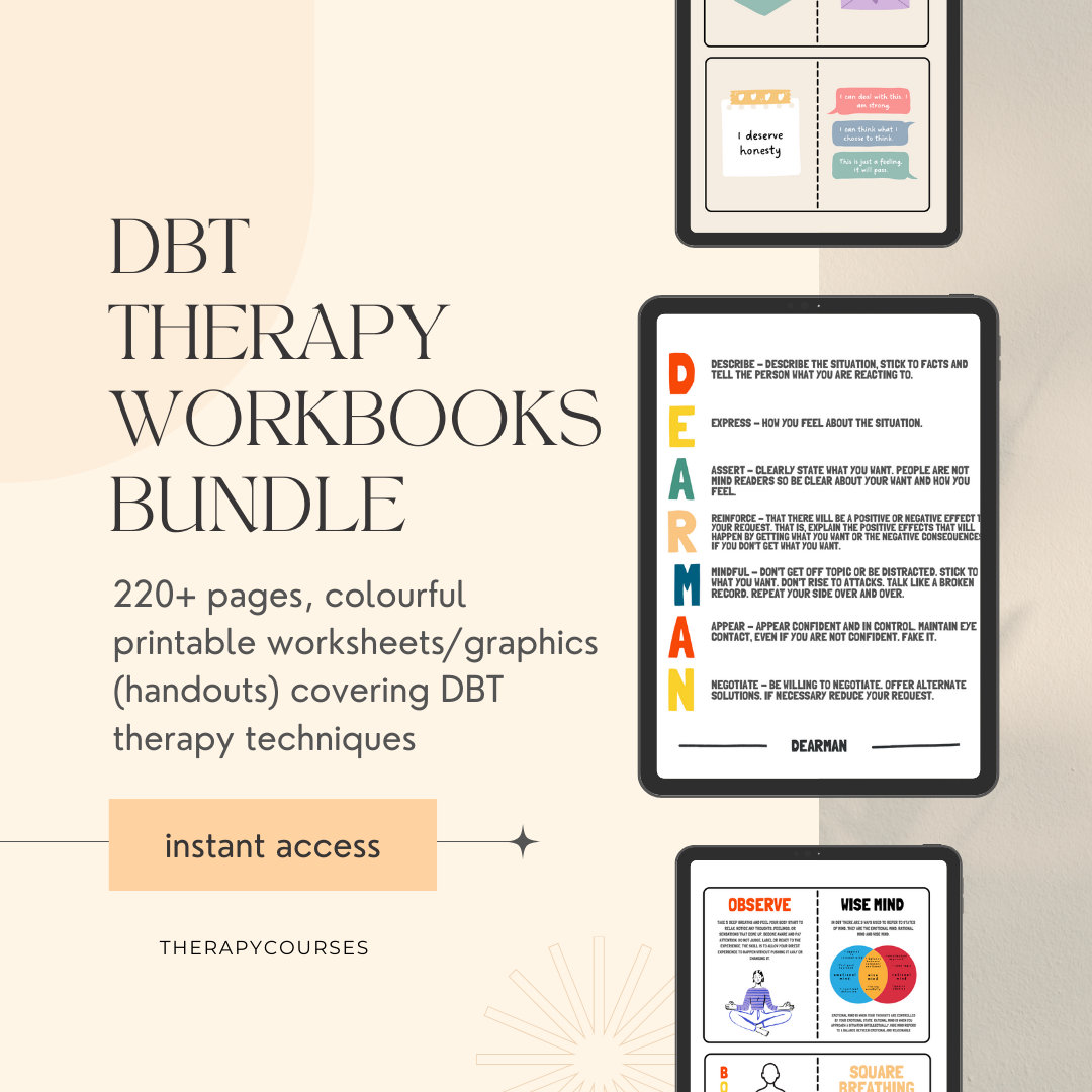 DBT Worksheets - 150+ Pages of DBT Skills Techniques, DBT Handouts ...