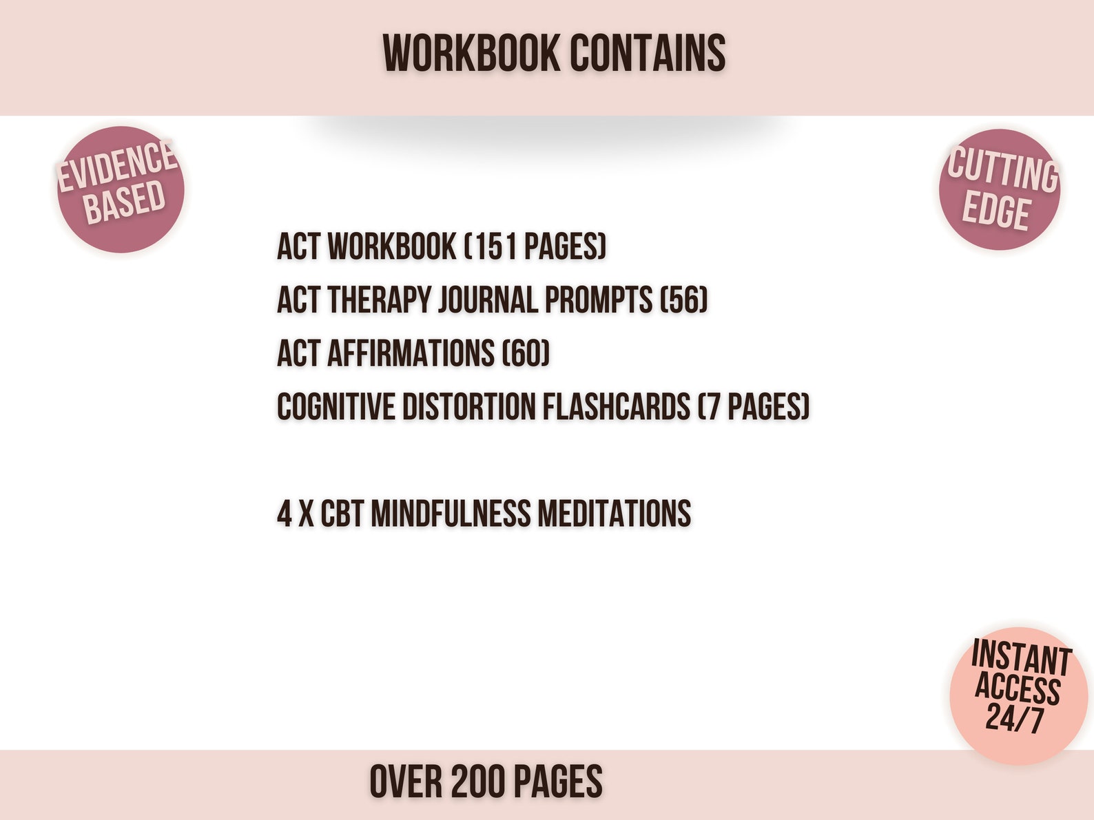 Acceptance & Commitment Therapy ACT Therapy Worksheets Exercises Pdf ...