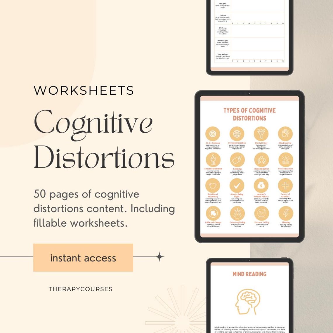 Cognitive Distortions Worksheets - 50-page Cognitive Distortions Pdf ...