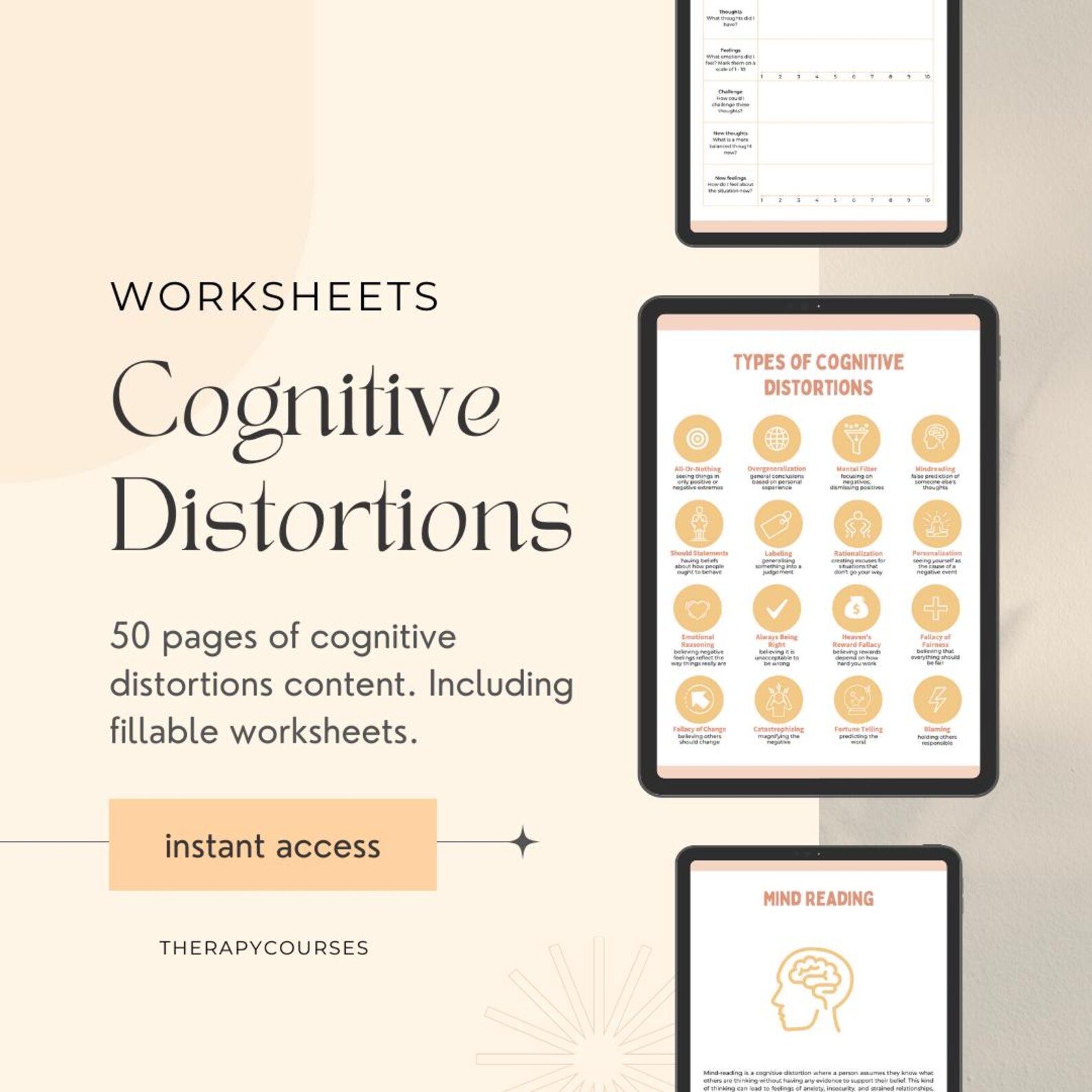 Cognitive Distortions Worksheets - 50-page Cognitive Distortions Pdf ...