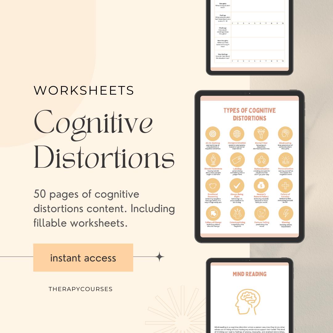 Cognitive Distortions Worksheets - 50-page Cognitive Distortions Pdf ...