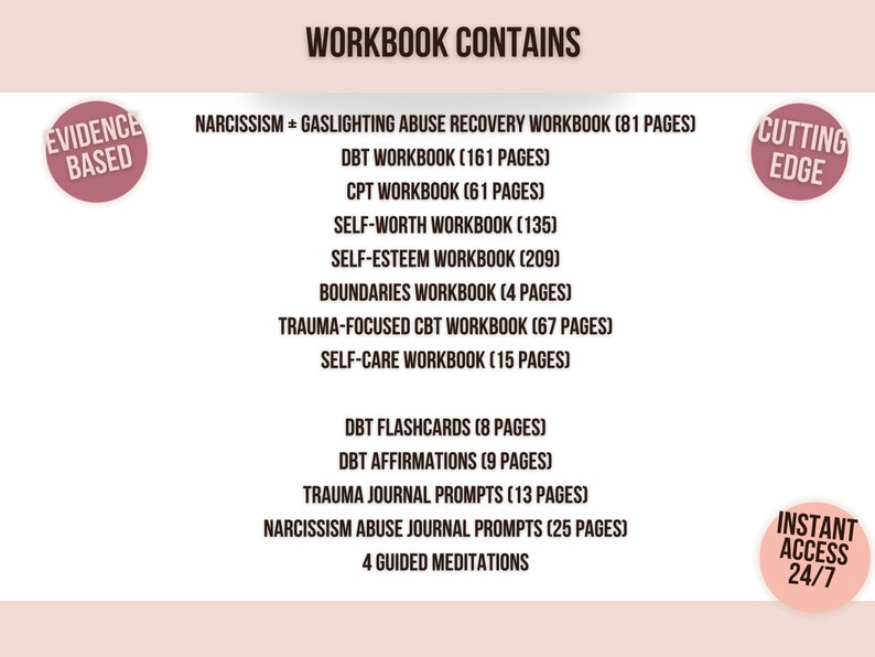 Narcissistic Abuse Recovery Worksheets PDF 600 Items Bundle Program Gaslighting C-PTSD Workbook ...