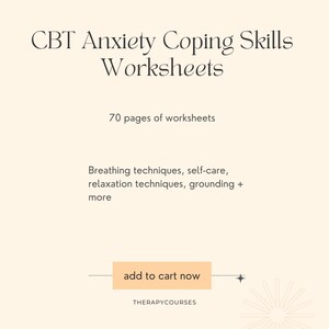 Coping Skills Worksheets for Anxiety - CBT Anxiety Worksheets, Teens ...