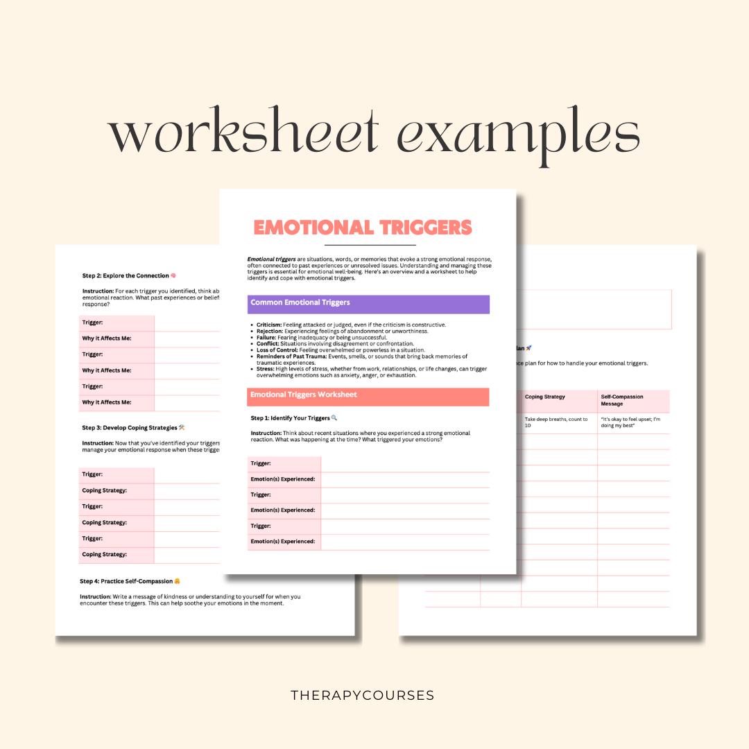 Emotional Triggers Worksheet: Identify Patterns & Coping Skills (PDF ...