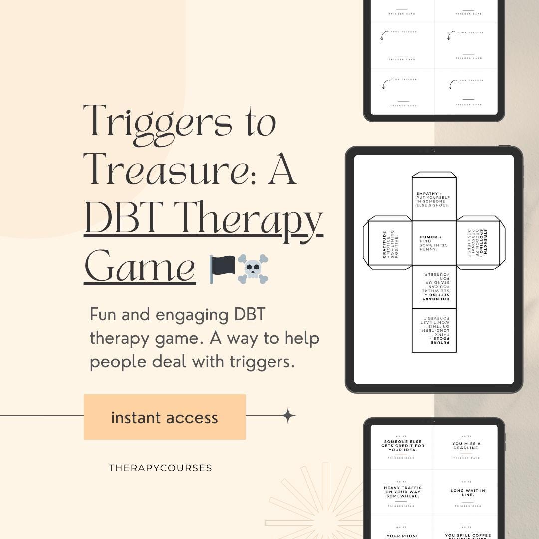 Reframing Triggers Therapy Game: DBT Group Therapy Tool (adult, Groups ...