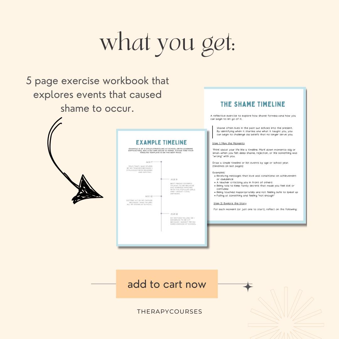 Shame Timeline Worksheet - Where Shame Started, Shame & Guilt ...