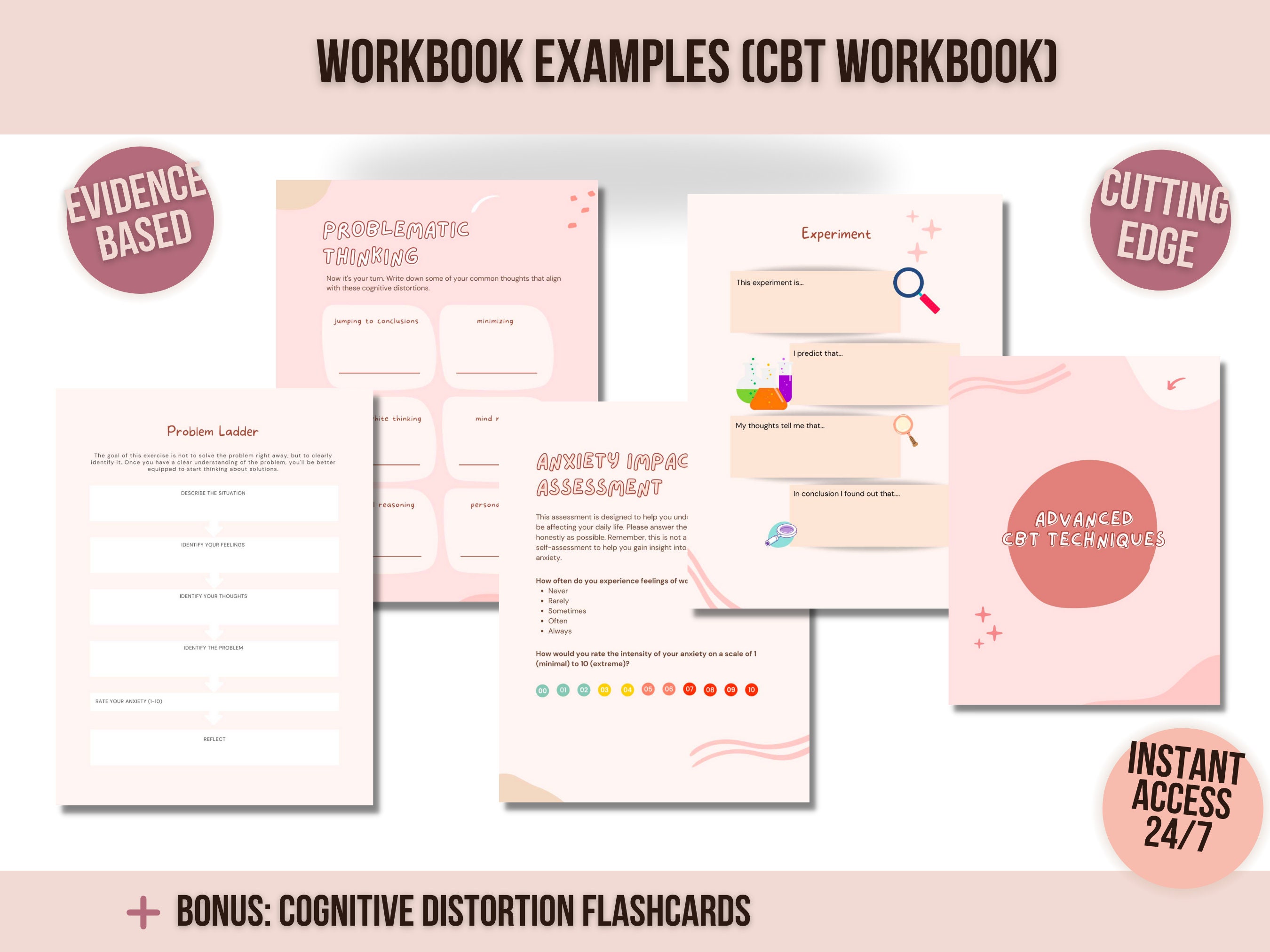 OCD Worksheets Bundle Anxiety Workbook for OCD, Exposure Therapy, ERP ...