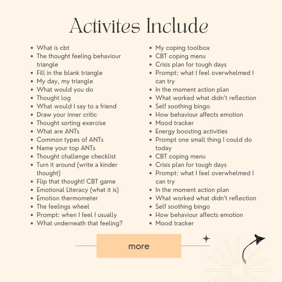 CBT Worksheets for Teens: Adolescent Cognitive Behaviour Therapy Tools ...