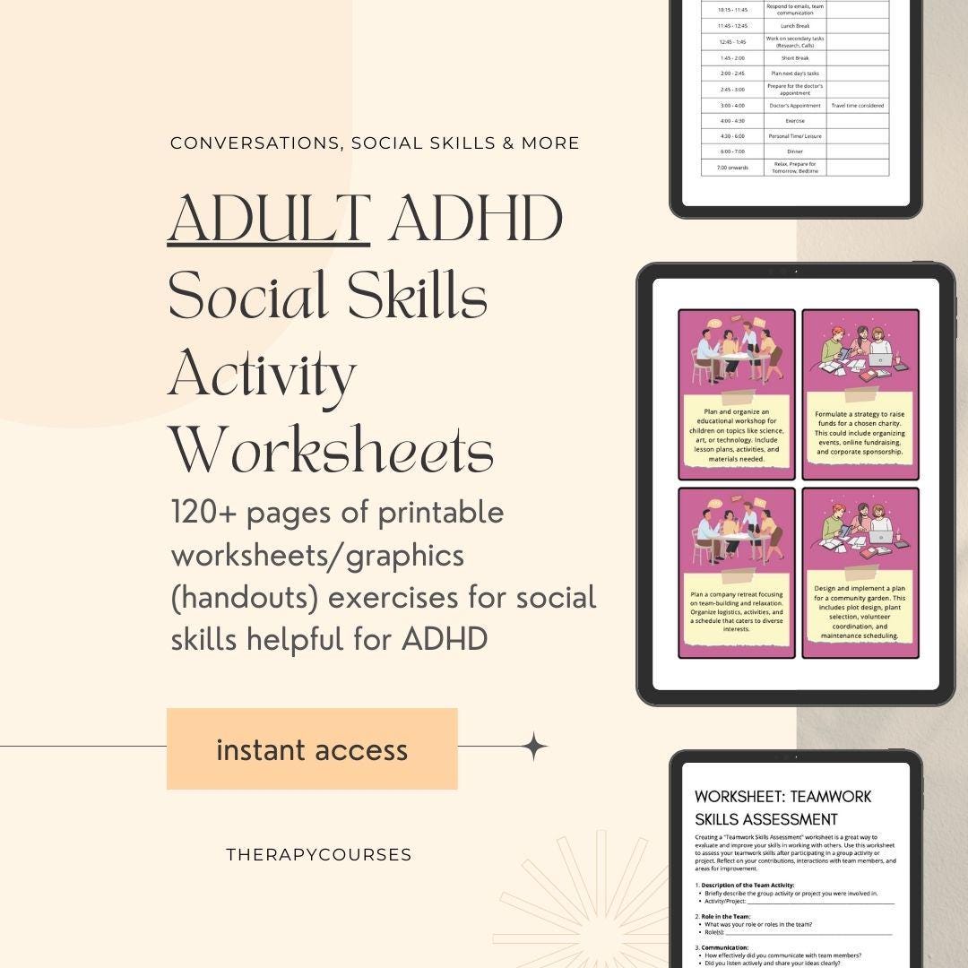 ADHD Social Skills Worksheets: Role-play Games & Flashcards, Exercises ...