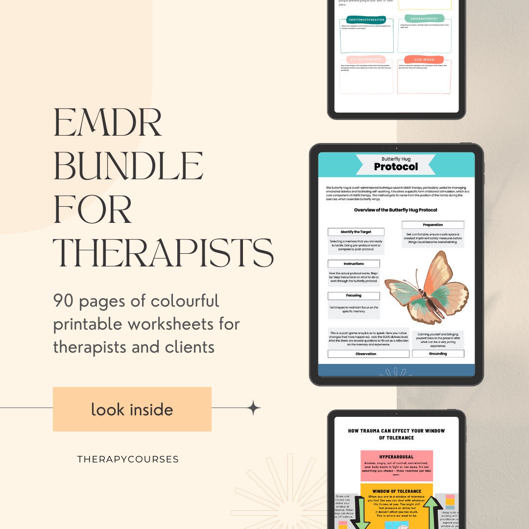 EMDR Worksheets Bundle: Therapist Scripts, History, Assessment, Window ...