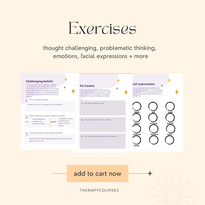TF-CBT Worksheets for Teens: CBT Trauma Therapy Tools Handouts ...