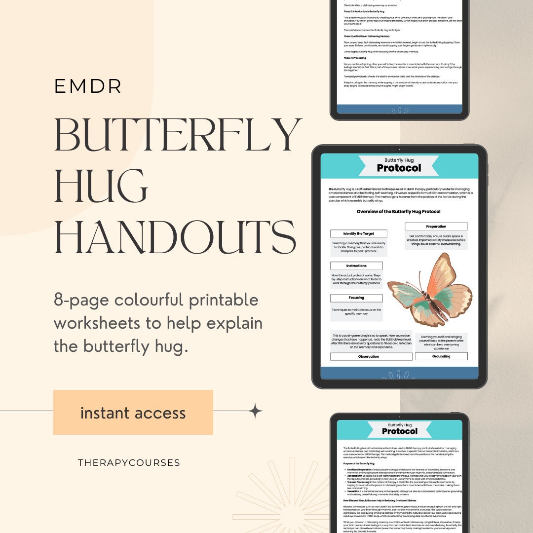 Butterfly Hug Pdf Handout, EMDR Worksheet, Butterfly Hug Script ...