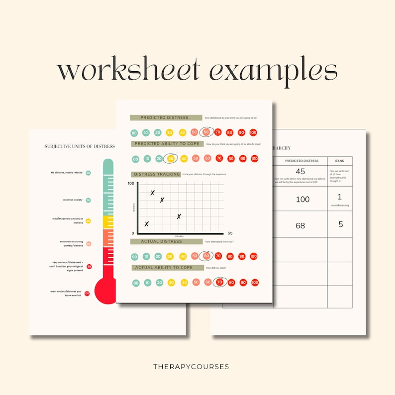 Exposure Hierarchy Worksheets: Anxiety & OCD Therapy (digital Download ...