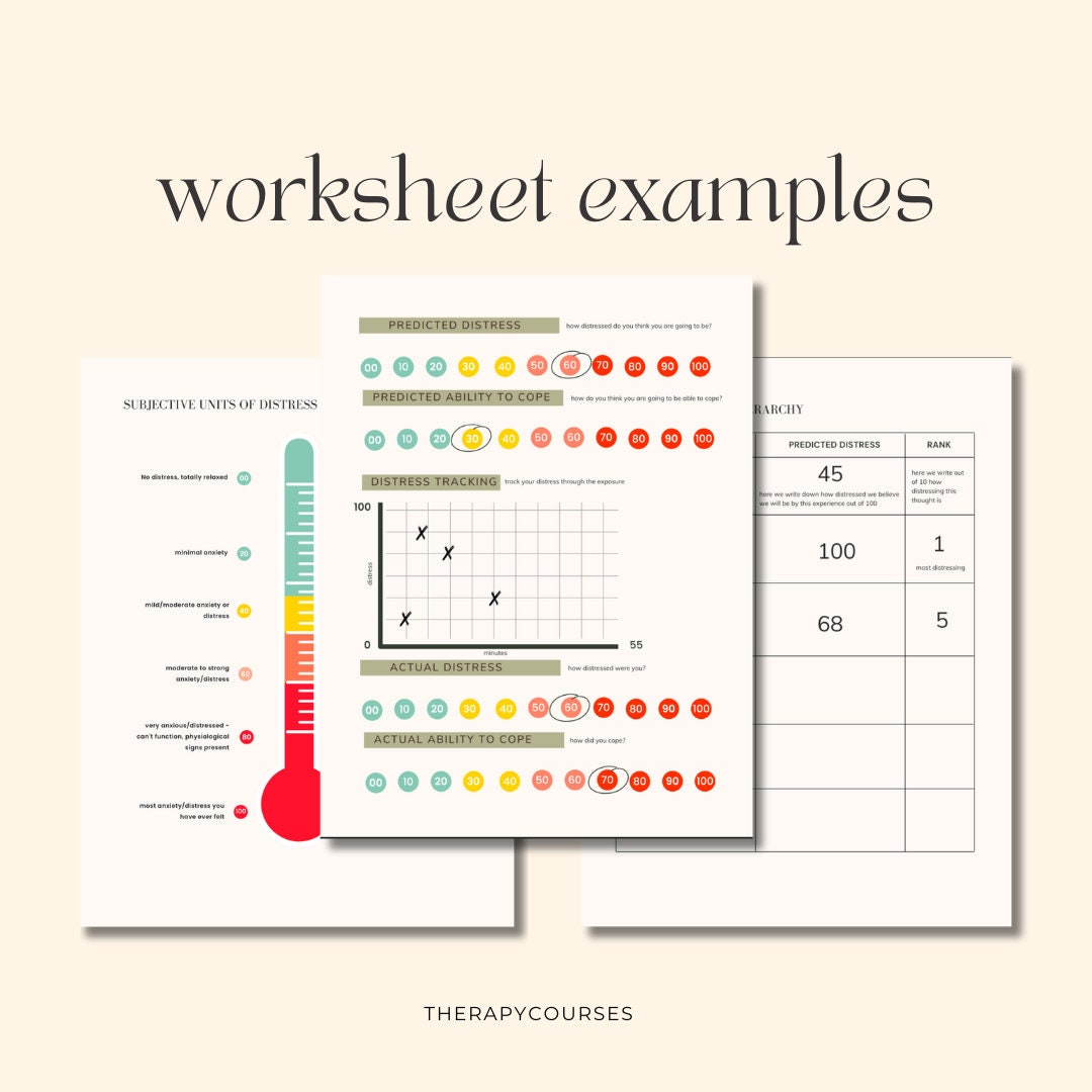Exposure Hierarchy Worksheets: Anxiety, Trauma, PTSD & OCD Therapy ...