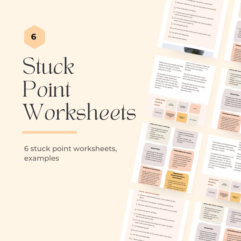 CPT Stuck Point Worksheet: Trauma & PTSD Therapy (PDF) - Etsy