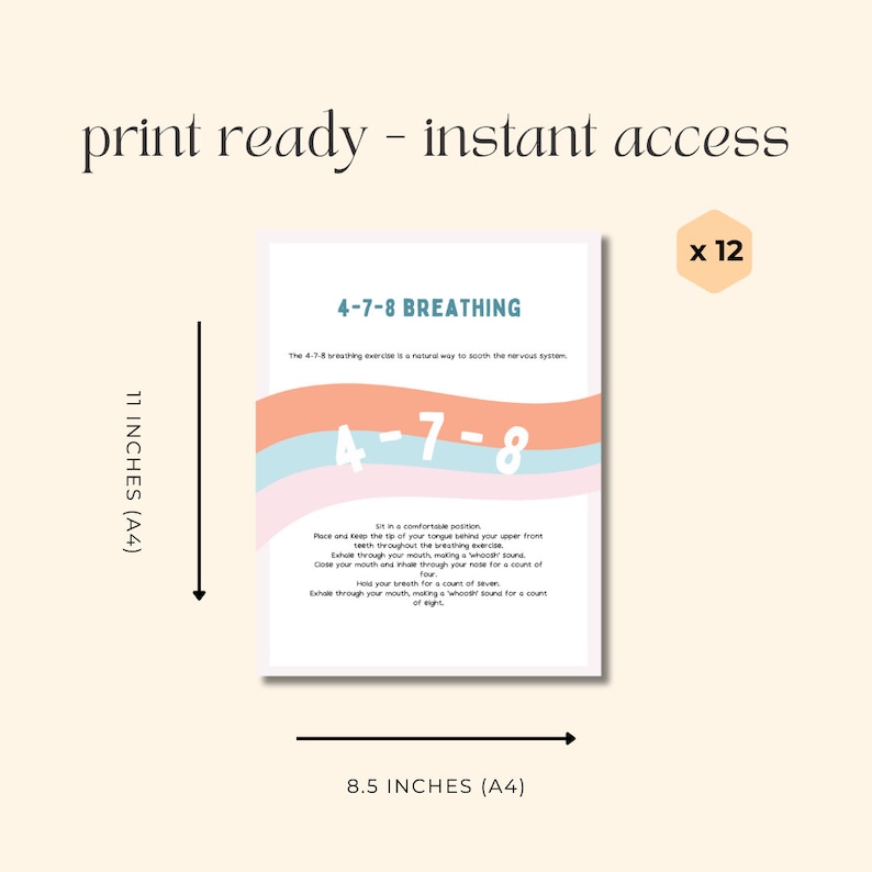 Anxiety Breathing Exercises Posters Worksheets - Coping Skills CBT ...