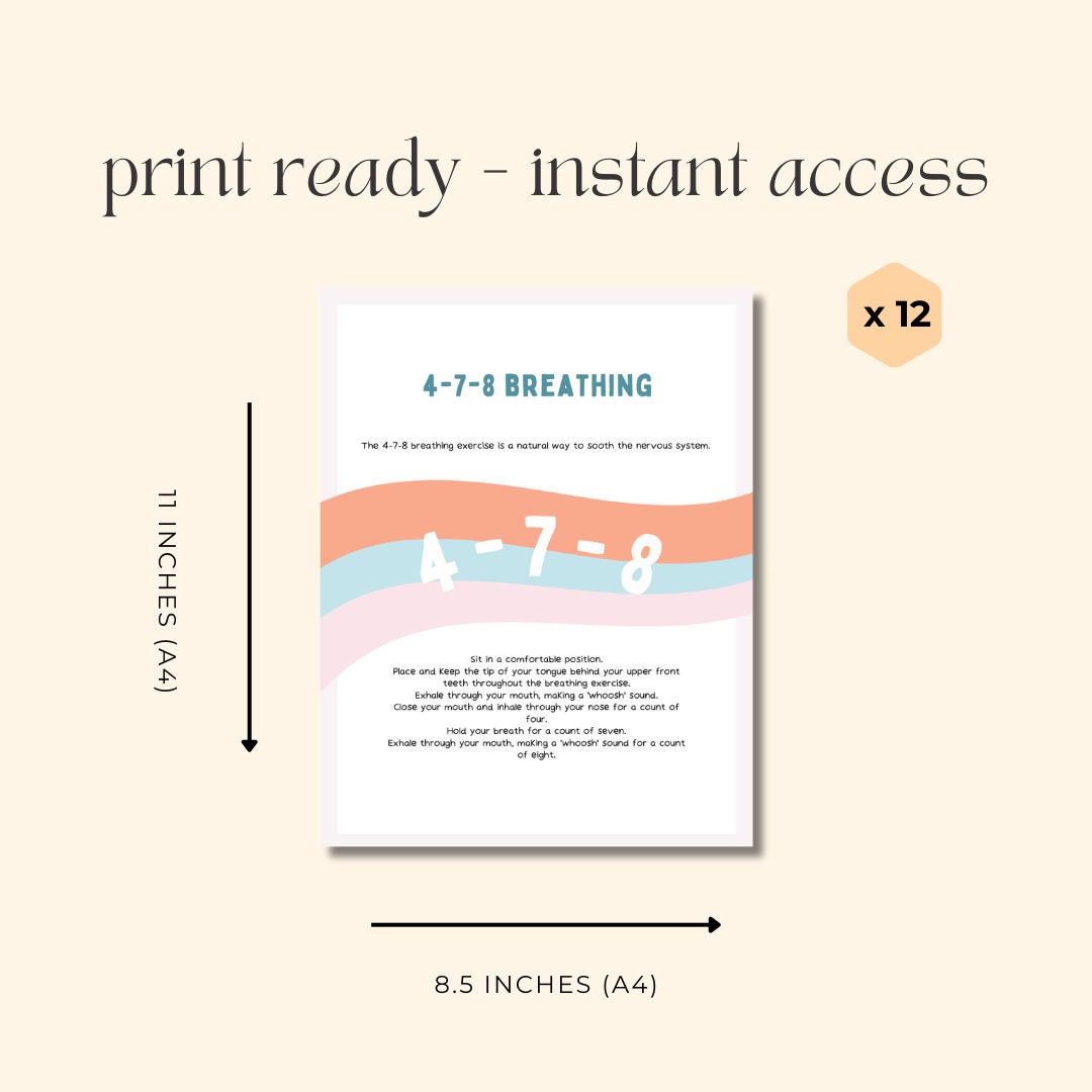 Anxiety Breathing Exercises Posters: Mindfulness, CBT, Coping Skills ...