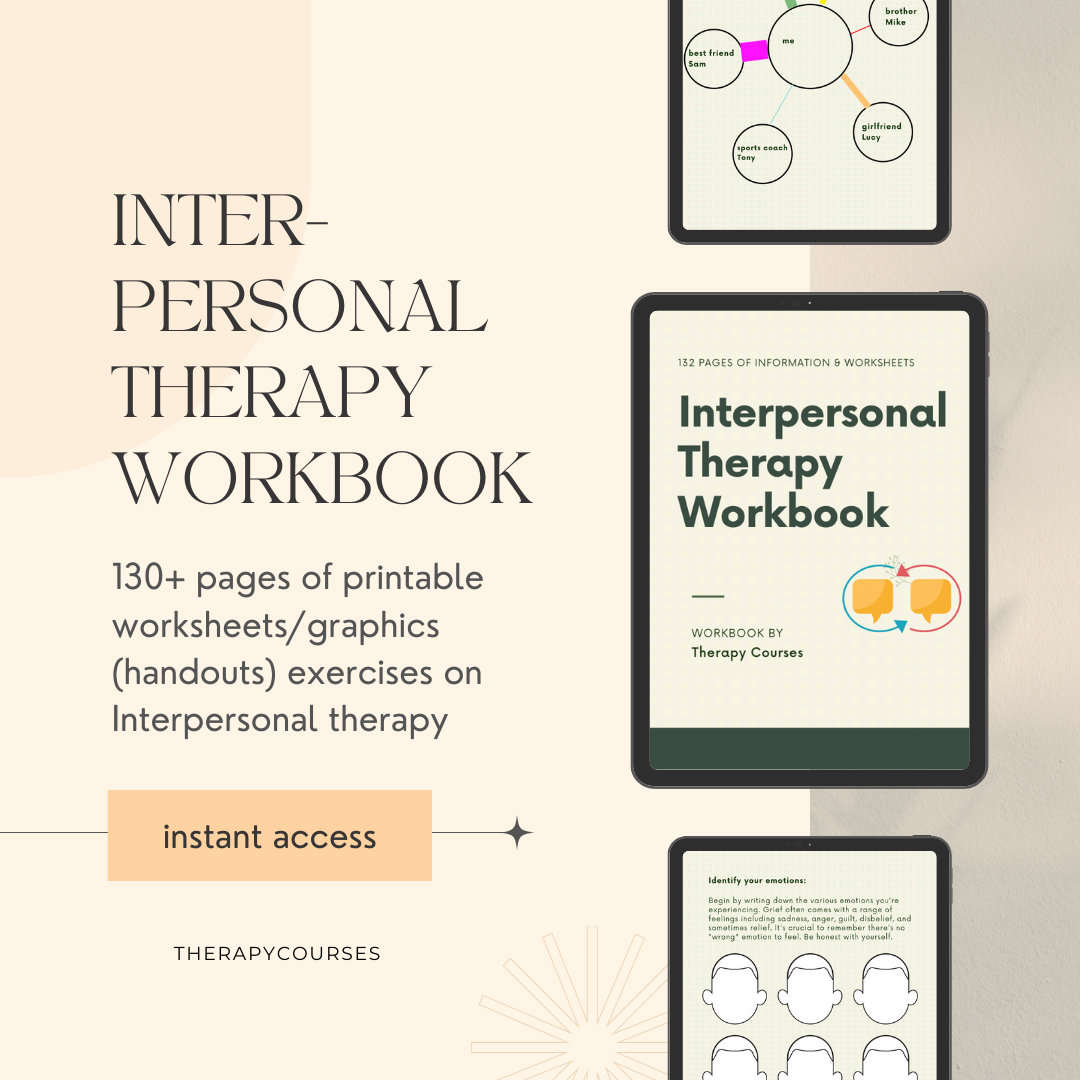 Interpersonal Therapy Worksheets Techniques - IPT Worksheets, Greif ...