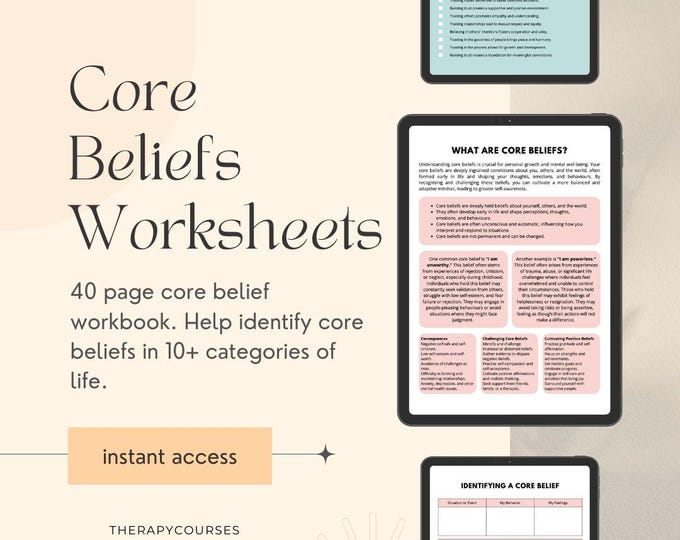 Core Beliefs and Values Exploration, CBT, Core Beliefs Work, Cognitive ...