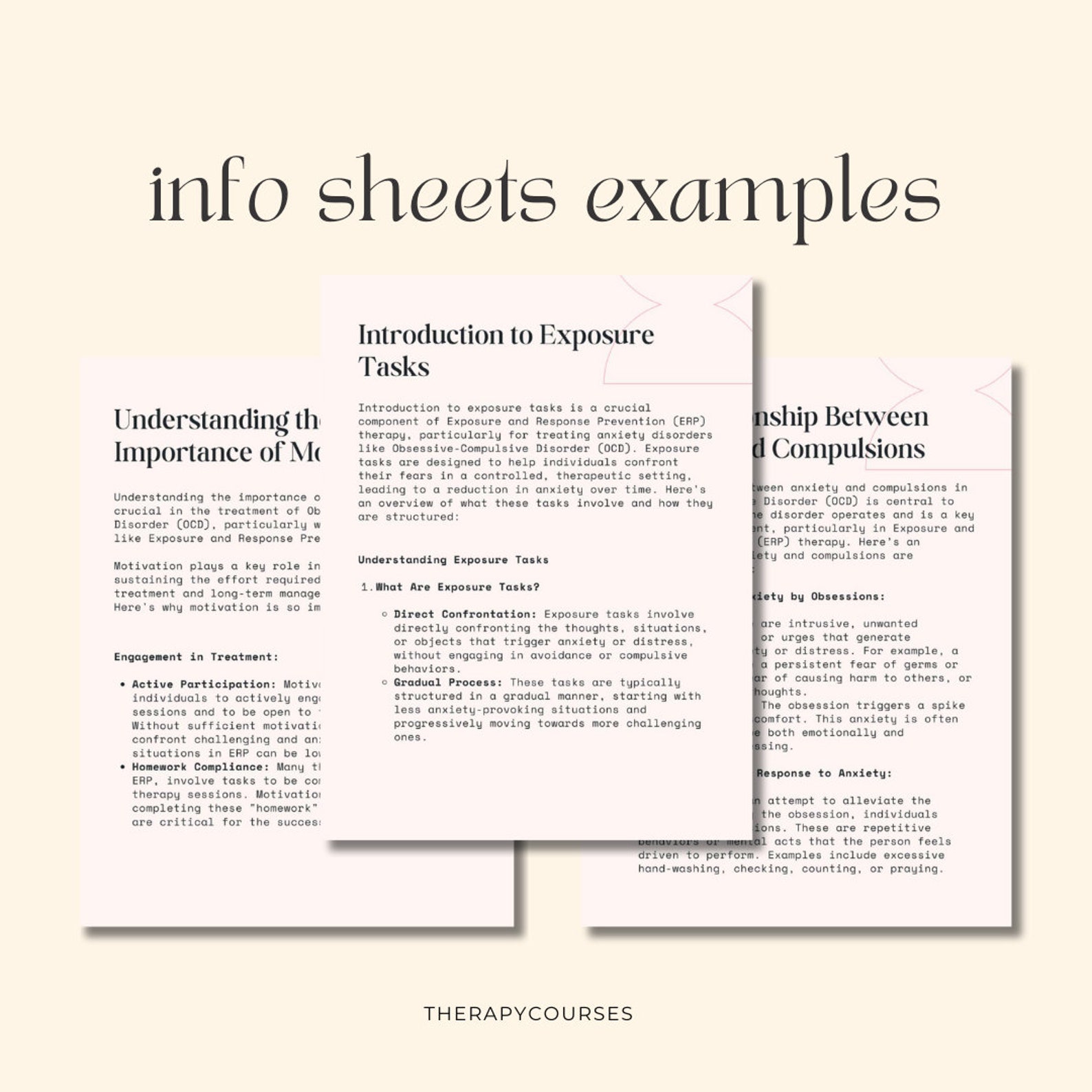 ERP Therapy Workbook: Exposure & Response Prevention, OCD, Anxiety (PDF ...