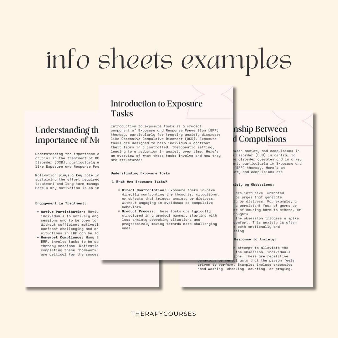 ERP Therapy Workbook: Exposure & Response Prevention, OCD, Anxiety (PDF ...