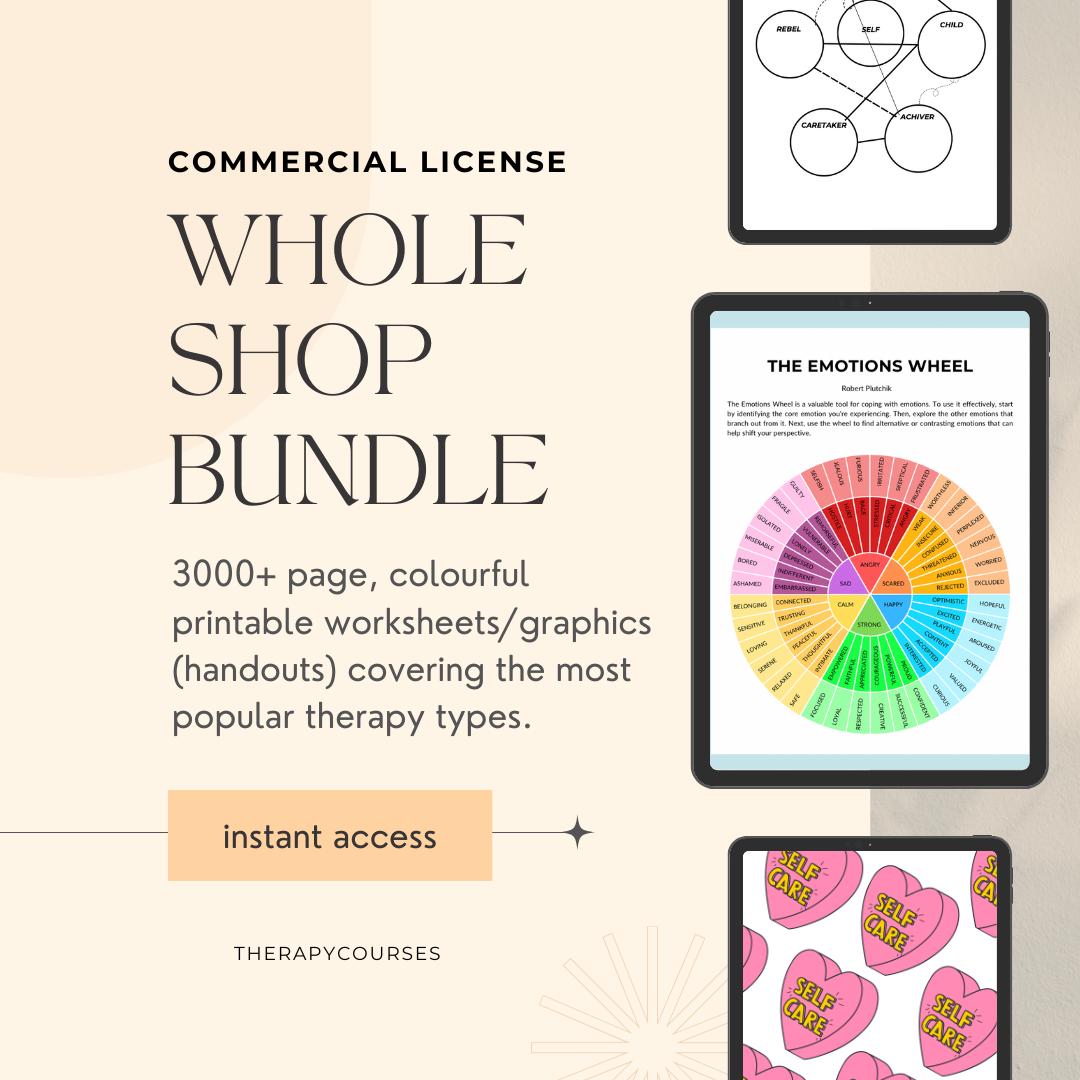 5000+ Whole Shop Therapy Worksheets Bundle: Mental Health Resources ...