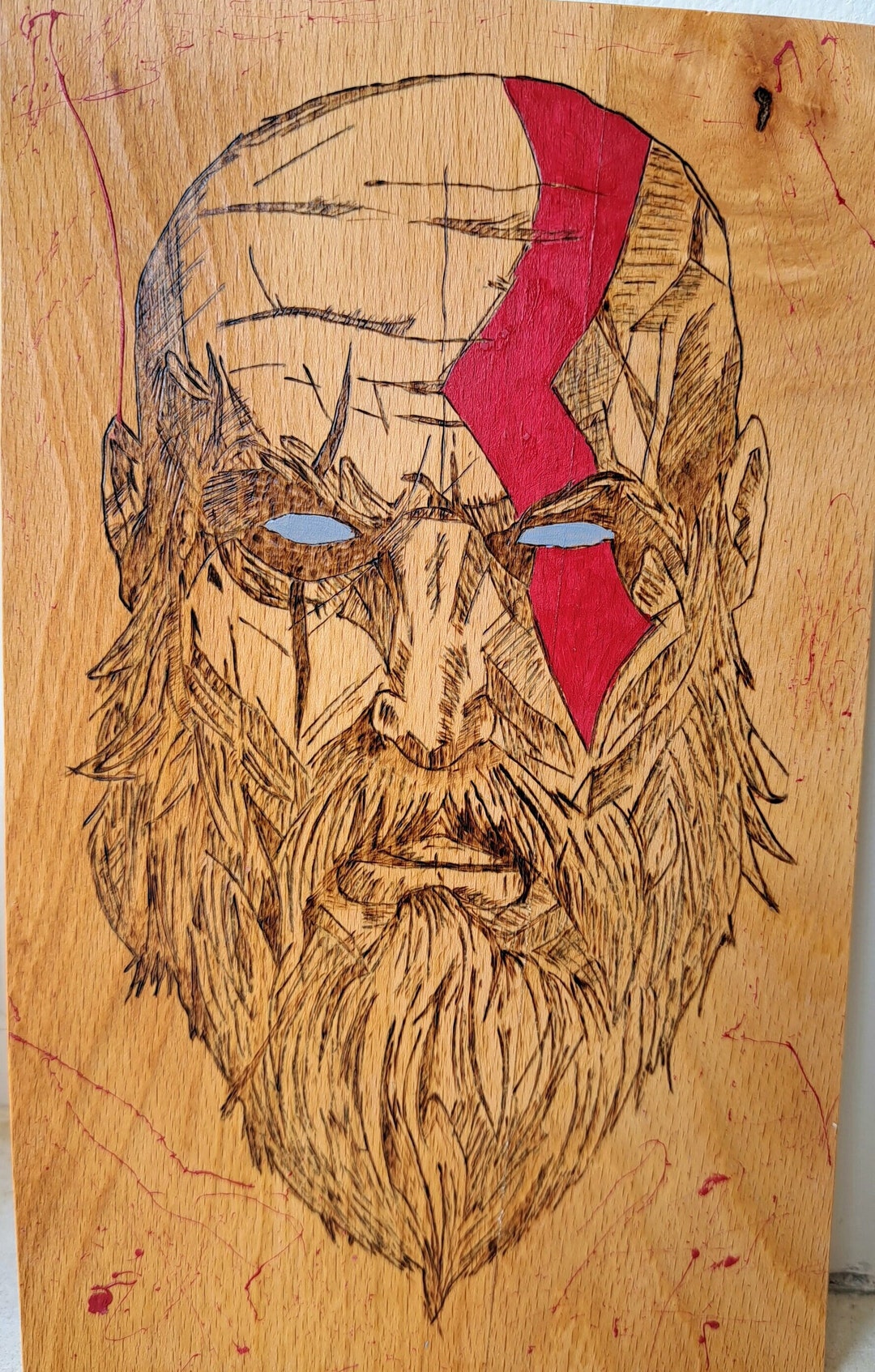 God of War Pyrography Wood Art - Etsy