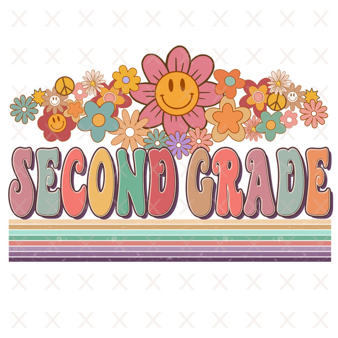 Groovy Second Grade Png, Retro 2nd Grade Teacher Sublimation Designs ...