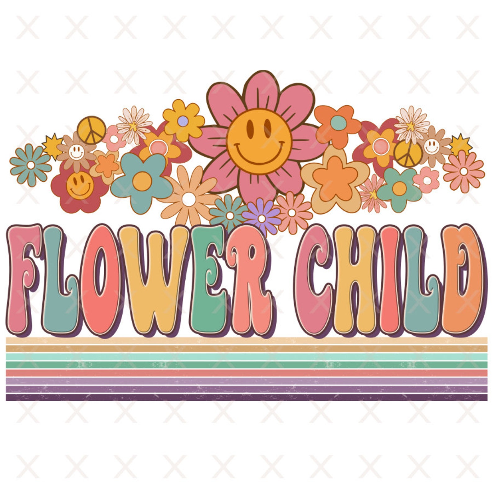 Flower Child Png Groovy Sublimation Designs Downloads - Etsy