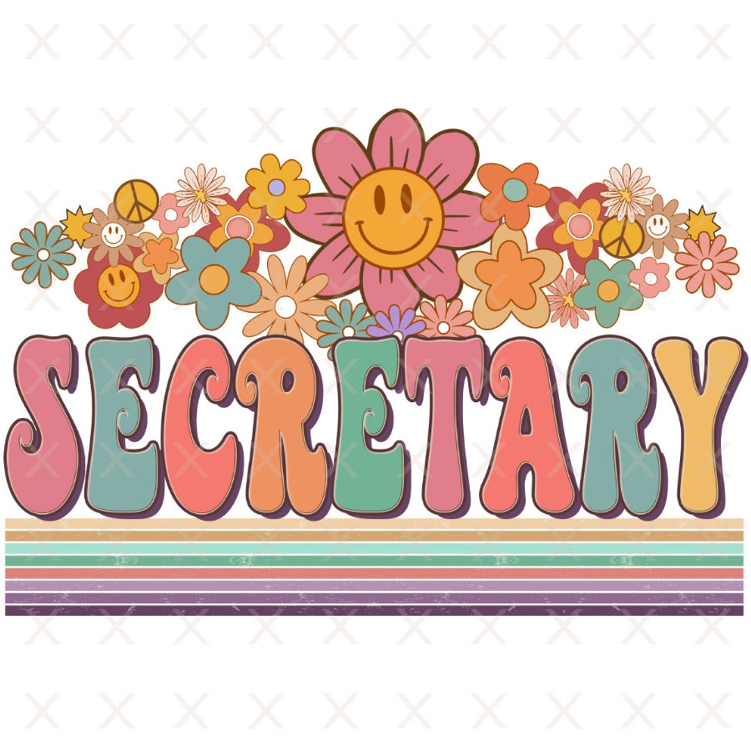 Groovy Secretary Png, Retro Secretary Sublimation Designs Downloads ...