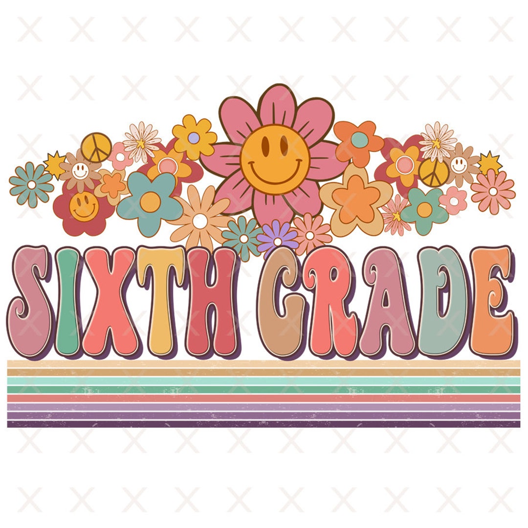 Groovy Sixth Grade Png, Retro 6th Grade Teacher Sublimation Designs ...