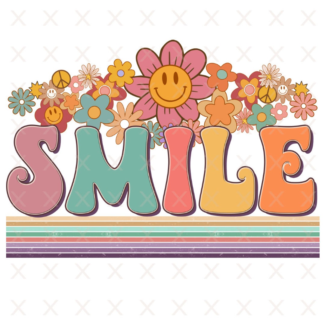 Boho Smile Png, Retro Groovy Sublimation Designs Downloads, Boho Girls ...
