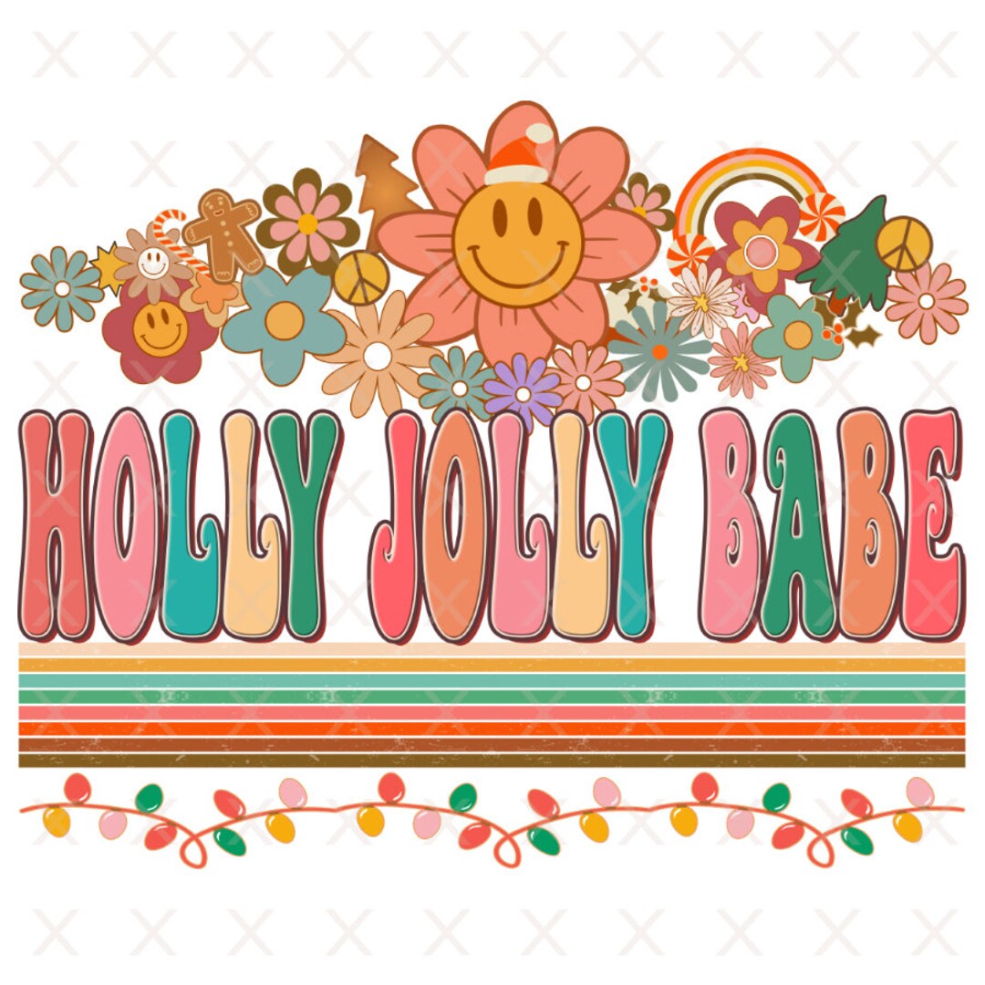 Holly Jolly Babe Png Groovy Christmas Sublimation Designs - Etsy