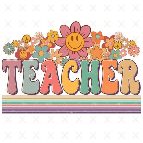 Groovy Teacher Png Retro Teacher Sublimation Designs - Etsy
