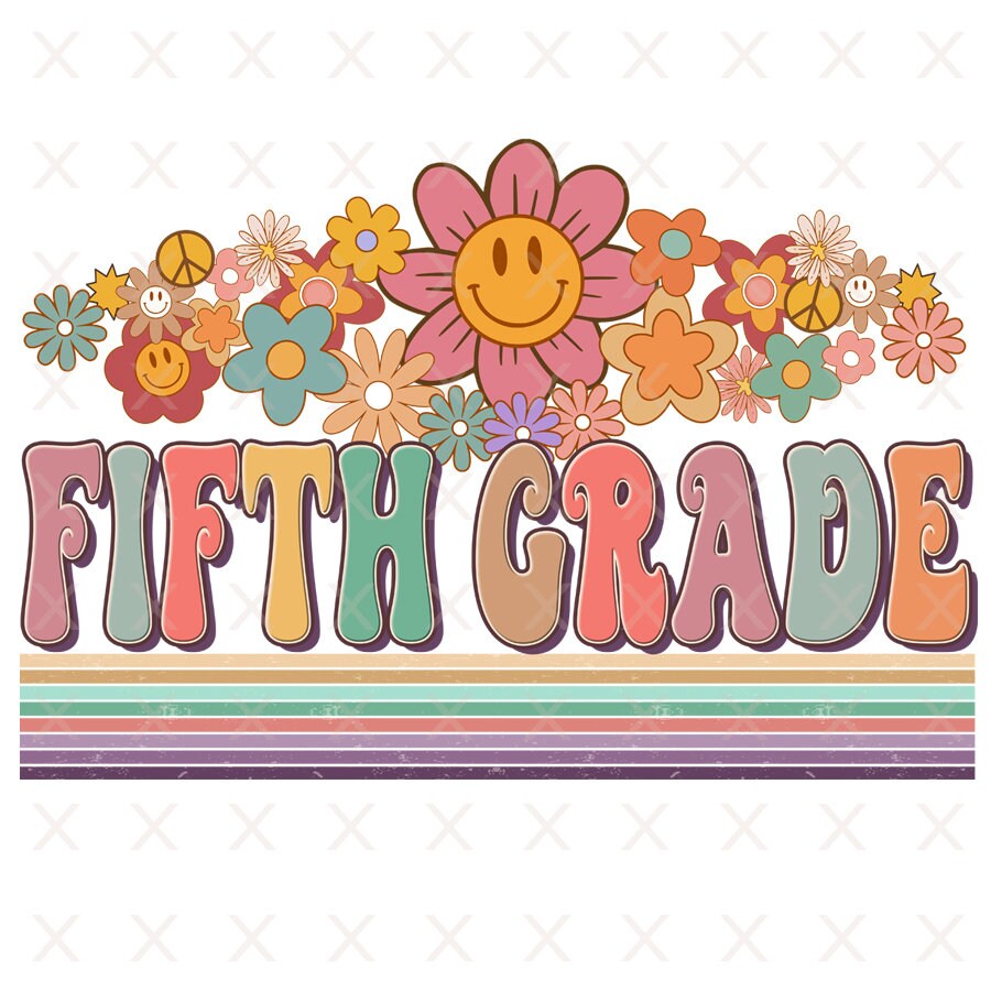 Groovy Fifth Grade Png, Retro 5th Grade Teacher Sublimation Designs ...