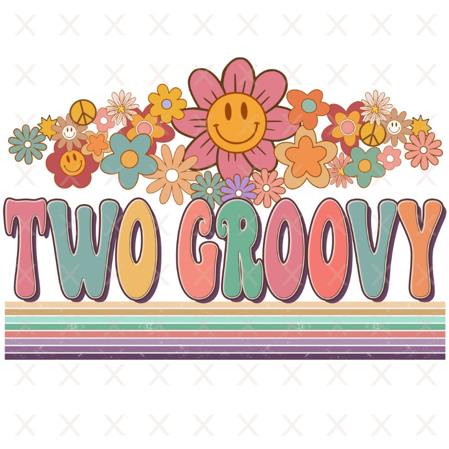 Two Groovy Png, Groovy Birthday Girl Shirt Png, Retro Toddler Girl ...