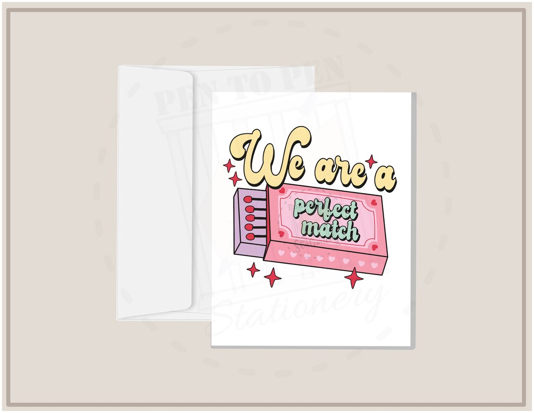 We're A Perfect Match Valentine's Day Card for Incarcerated Prison Wife ...